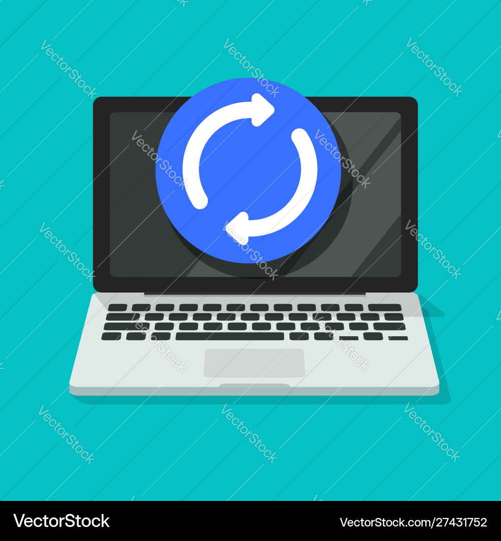 Computer updating or upgrading process icon Vector Image