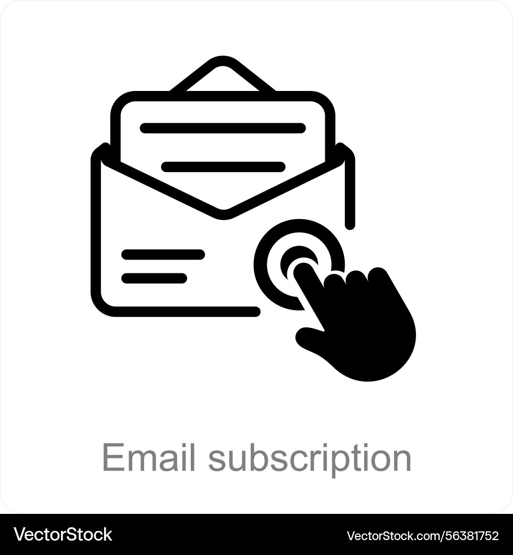 Email subscription icon concept Royalty Free Vector Image
