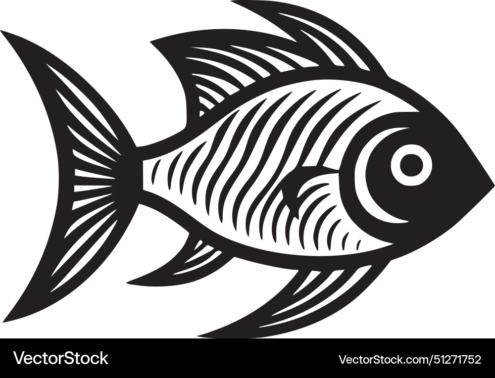 Fish - black and white isolated icon Royalty Free Vector
