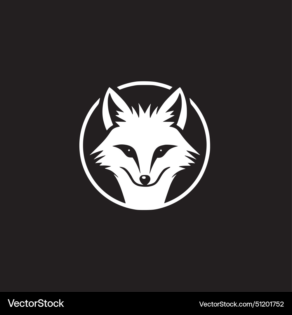 Fox - black and white Royalty Free Vector Image