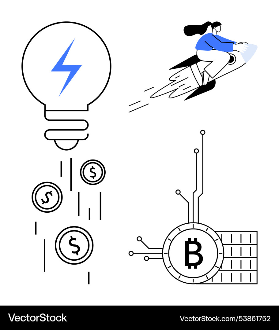 Futuristic financial technologies concept Vector Image