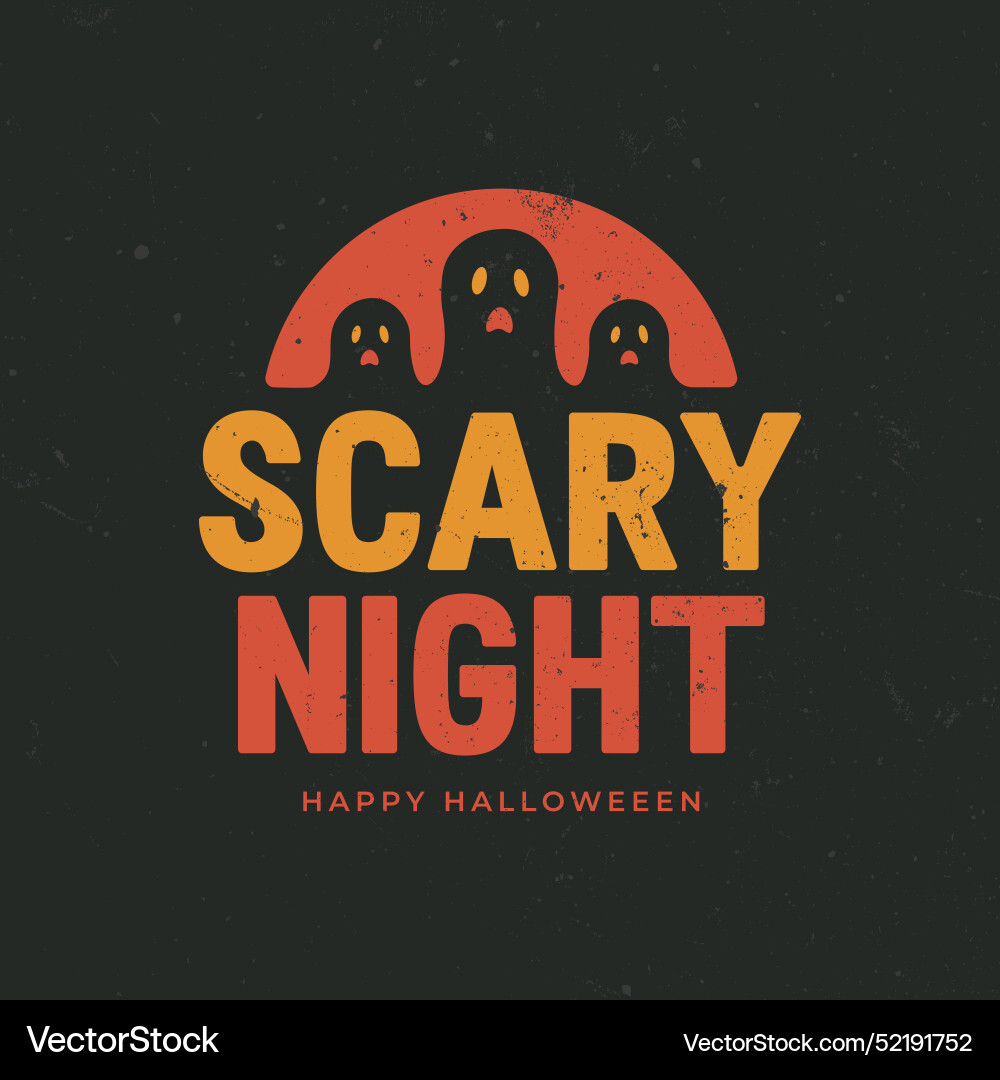 Ghost spooky emblem for halloween Royalty Free Vector Image