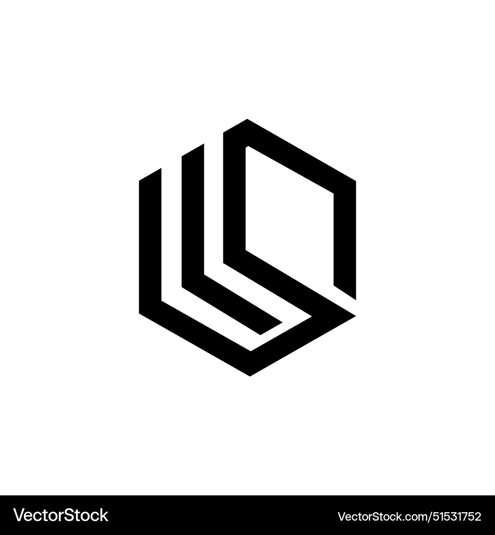 Letter ws or sw hexagon shape modern logo Vector Image