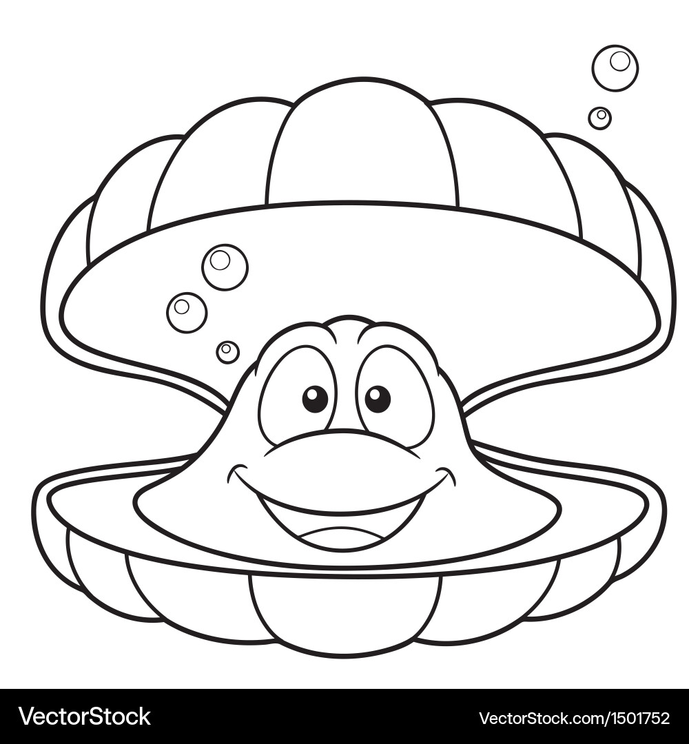 Shell outline Royalty Free Vector Image - VectorStock