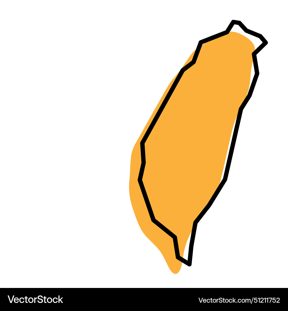 Taiwan simplified map Royalty Free Vector Image