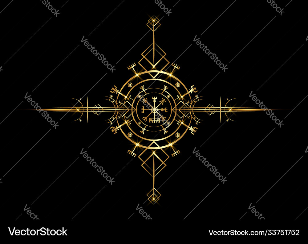 Vegvisir Nordic Rune Compass Royalty Free Vector Image