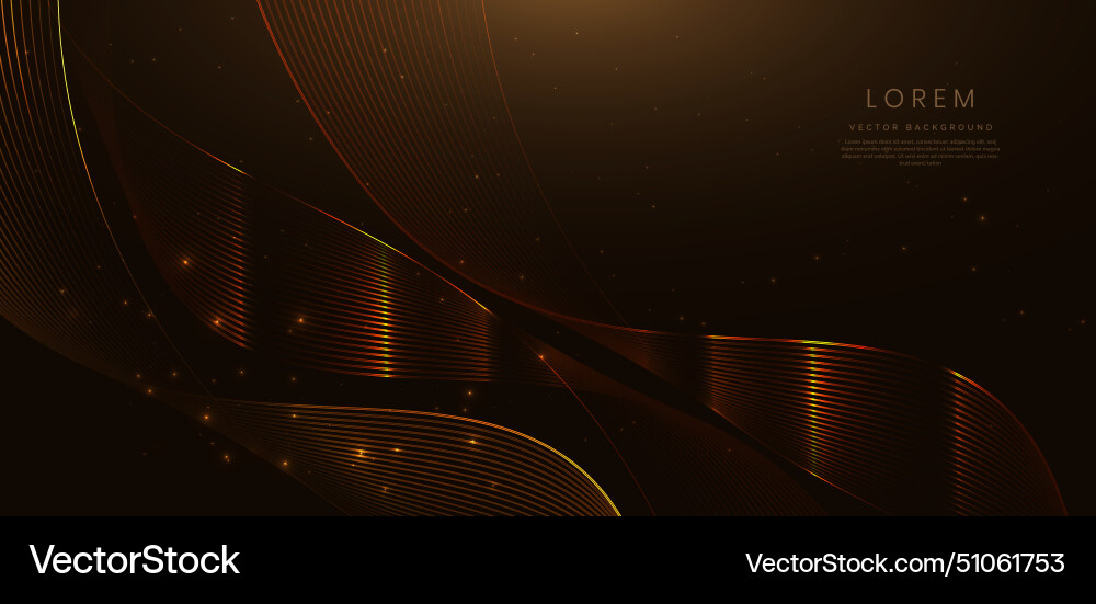 Abstract elegant gold glowing curved line Vector Image