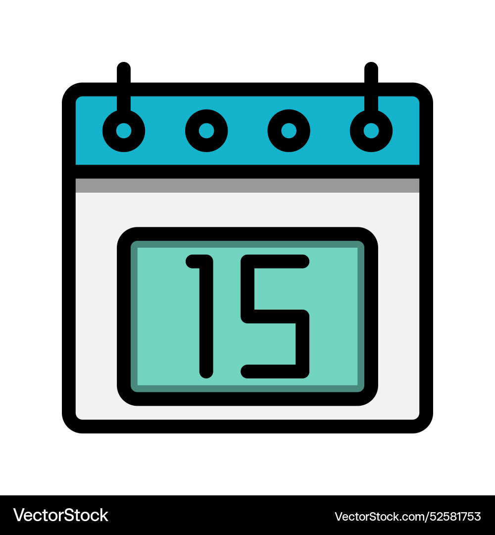 Calendar 1st date color linear icon time event Vector Image