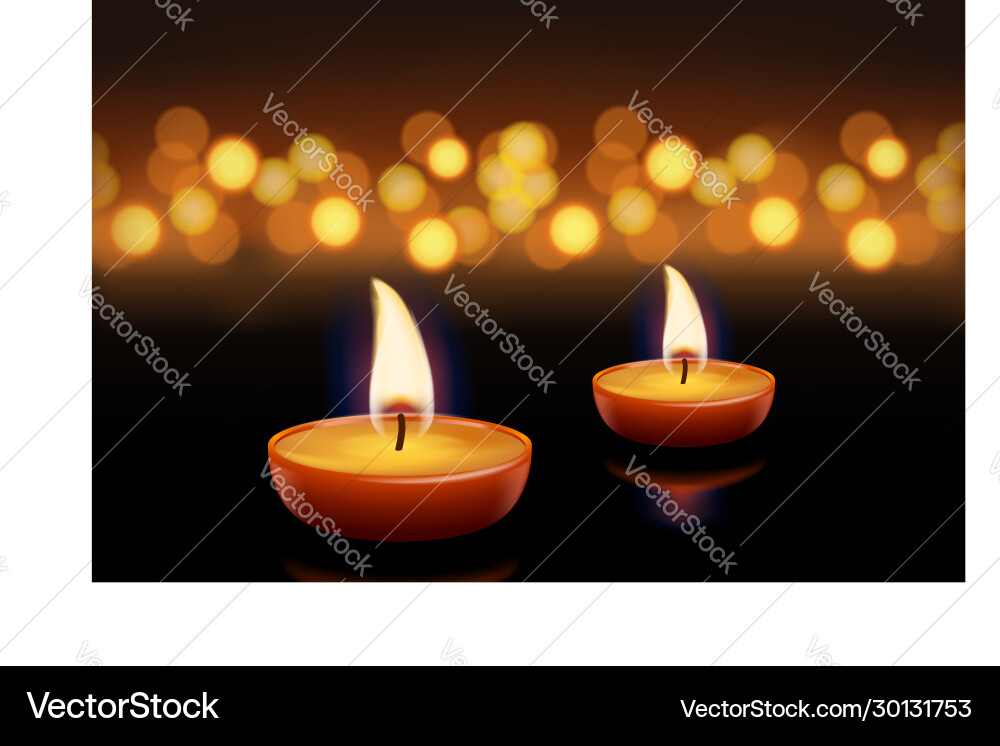 Candles with lights Royalty Free Vector Image - VectorStock