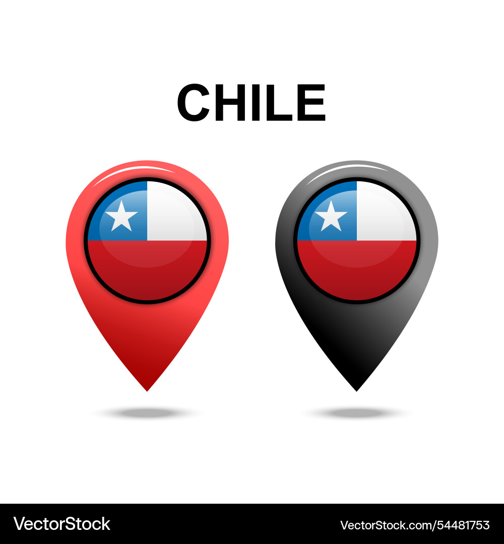 Chile location icon flag Royalty Free Vector Image
