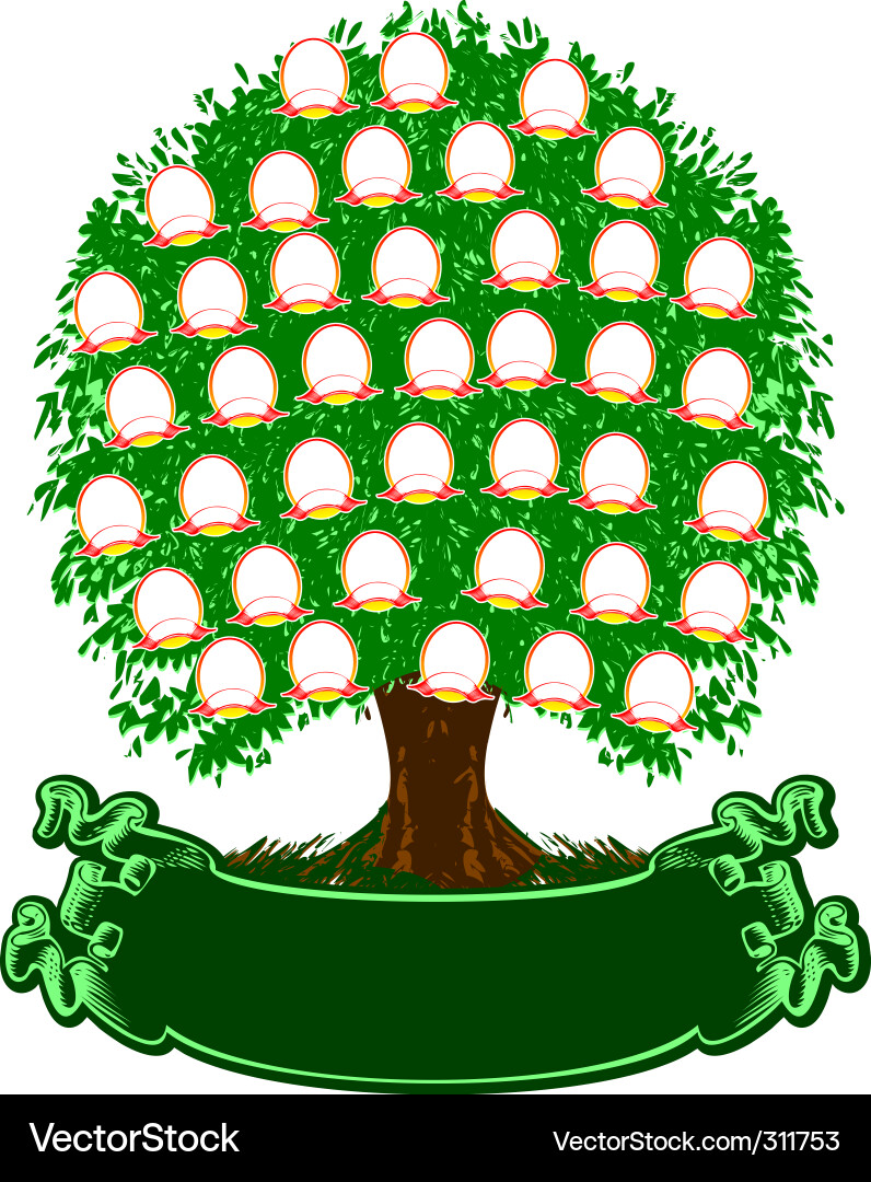 Colorful Family Tree Portrait Royalty Free Vector Image