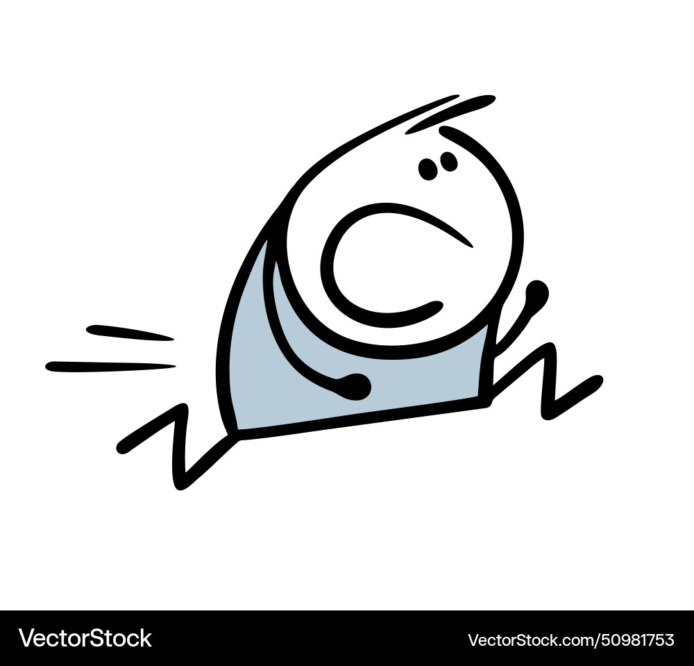 Cute little boy is very scared running fast from Vector Image