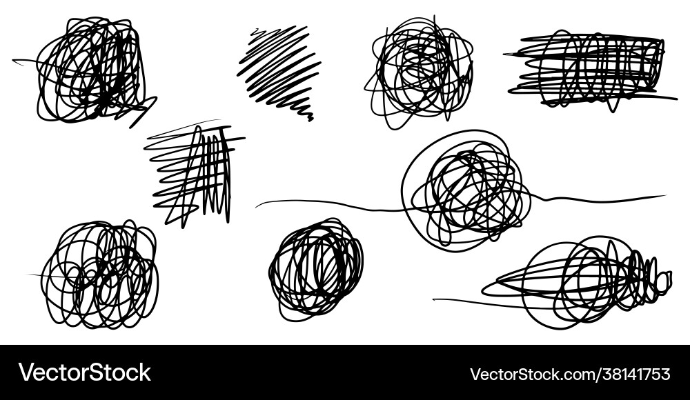 Doodle sketchy pen and scrible isolated on white Vector Image
