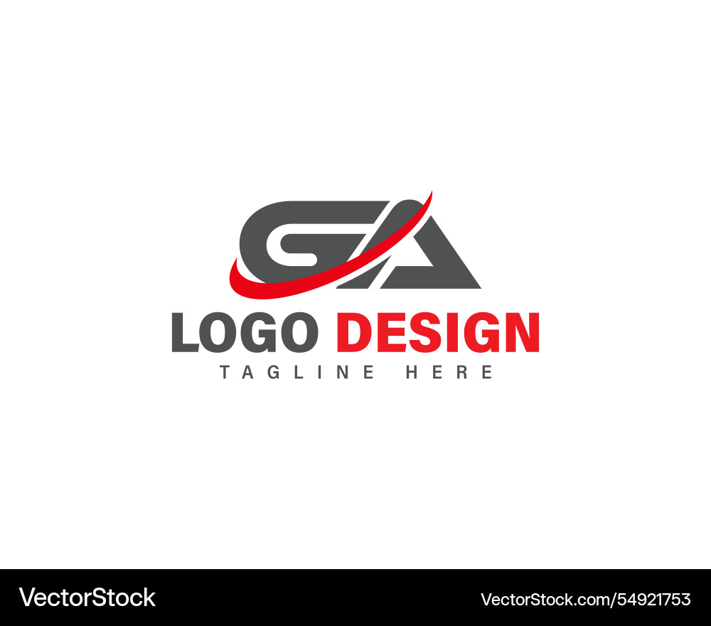 Ga letter monogram brand identity logo Royalty Free Vector