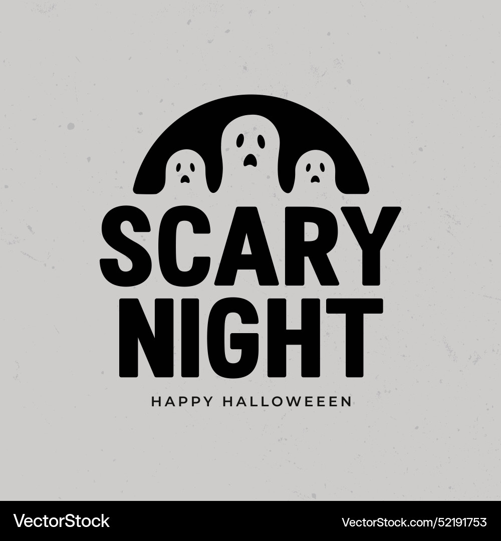 Ghost spooky emblem for halloween Royalty Free Vector Image