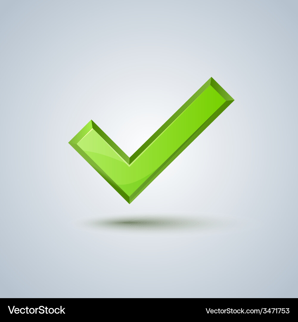 Green Check Mark Icon Lizenzfreies Vektorbild