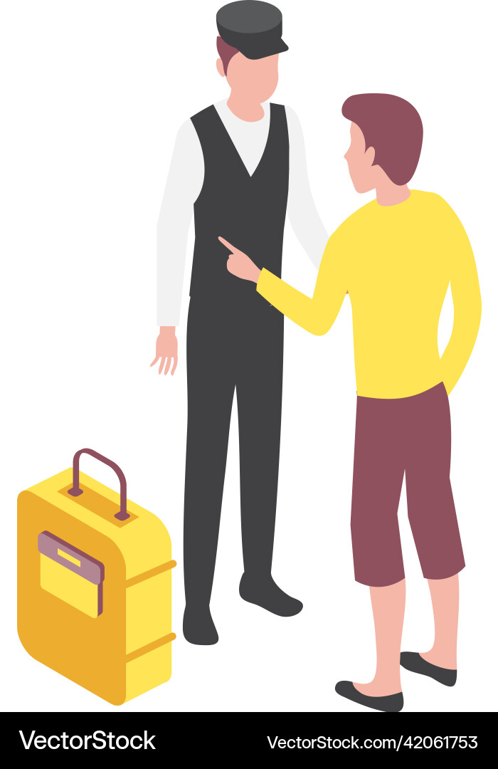 Hotel Doorman Interaction Royalty Free Vector Image