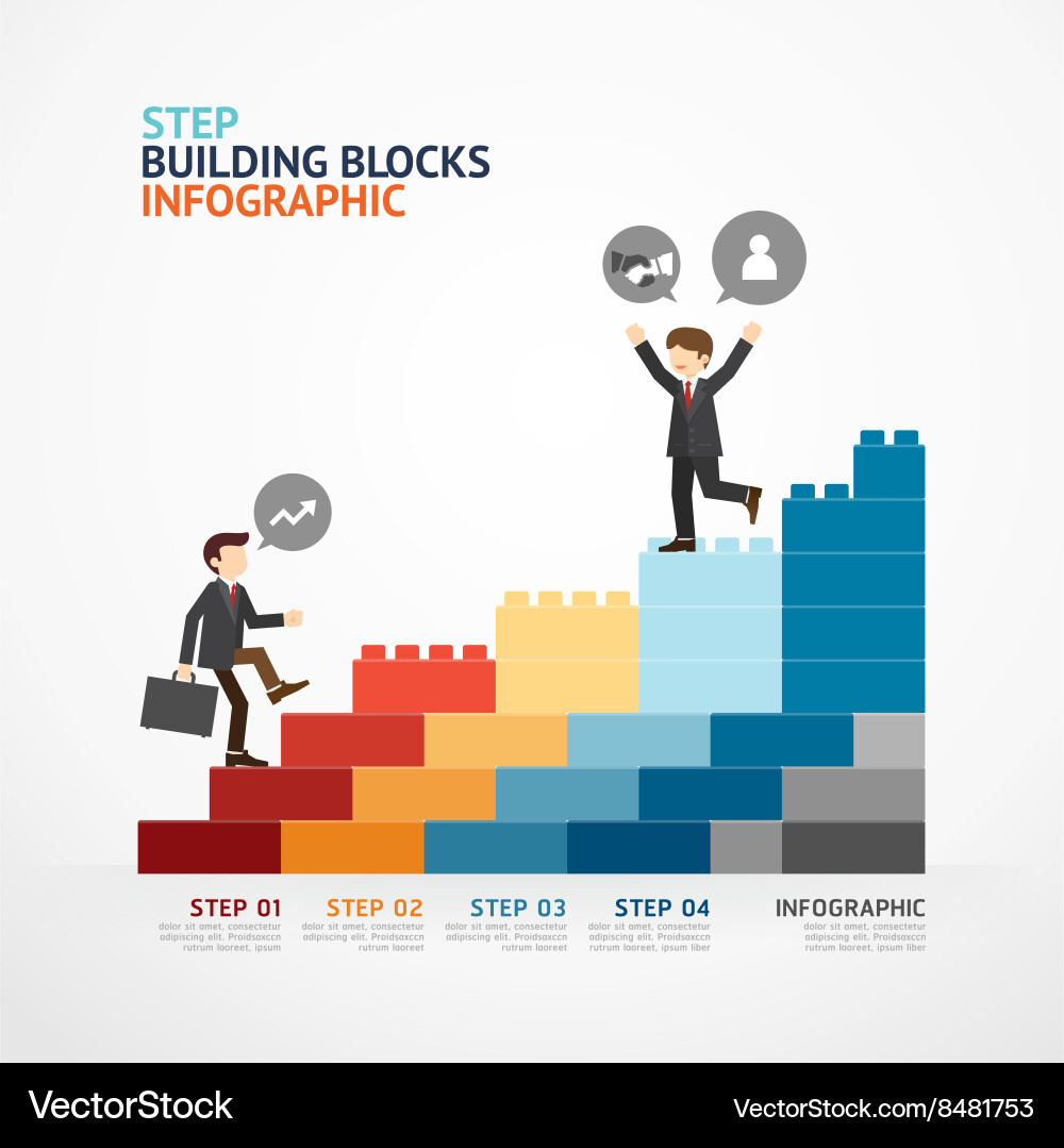 Infographic template step building blocks Vector Image Infographic template step building blocks Vector Image