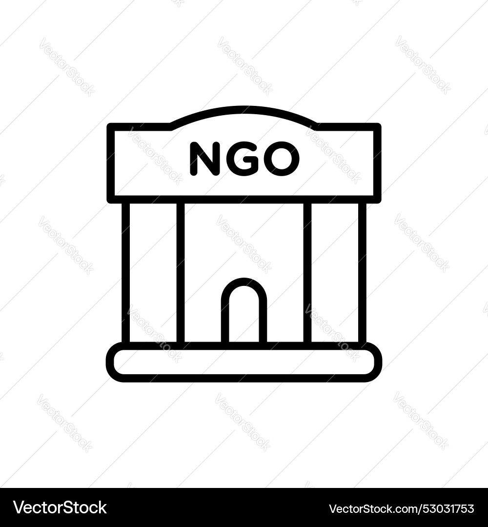 Ngo building icon isolated on white background Vector Image