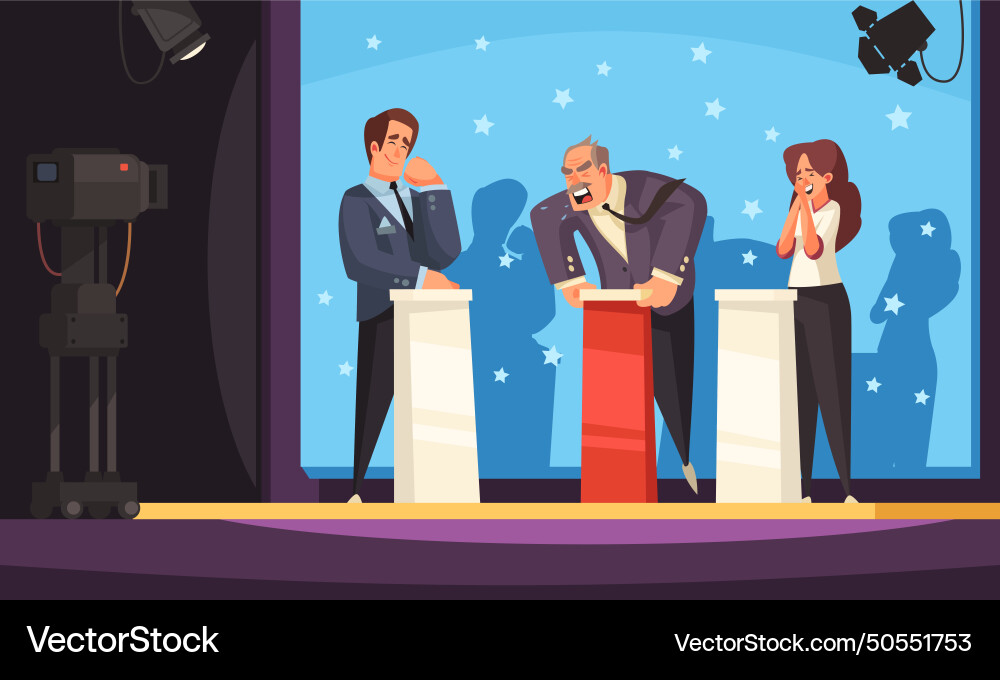 Political talk show colored background Royalty Free Vector