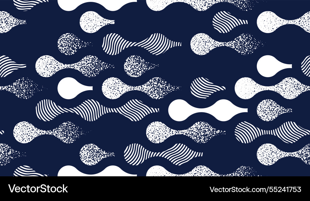 Runny water seamless pattern waves lines Vector Image