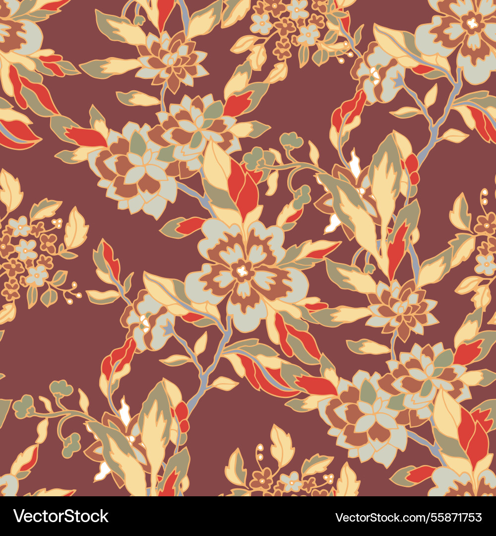 Seamless vintage floral wallpaper pattern Vector Image