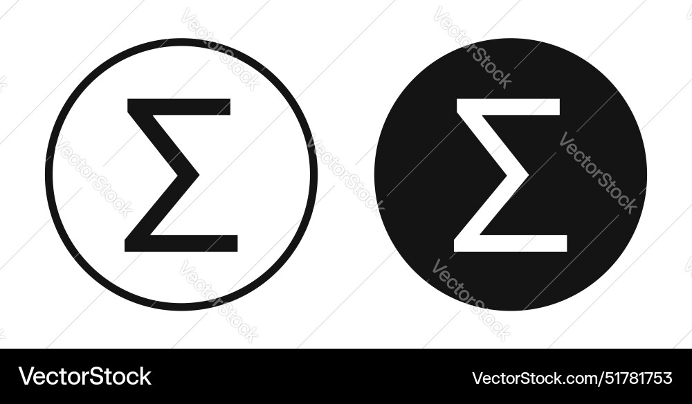 Sigma line icon set Royalty Free Vector Image - VectorStock