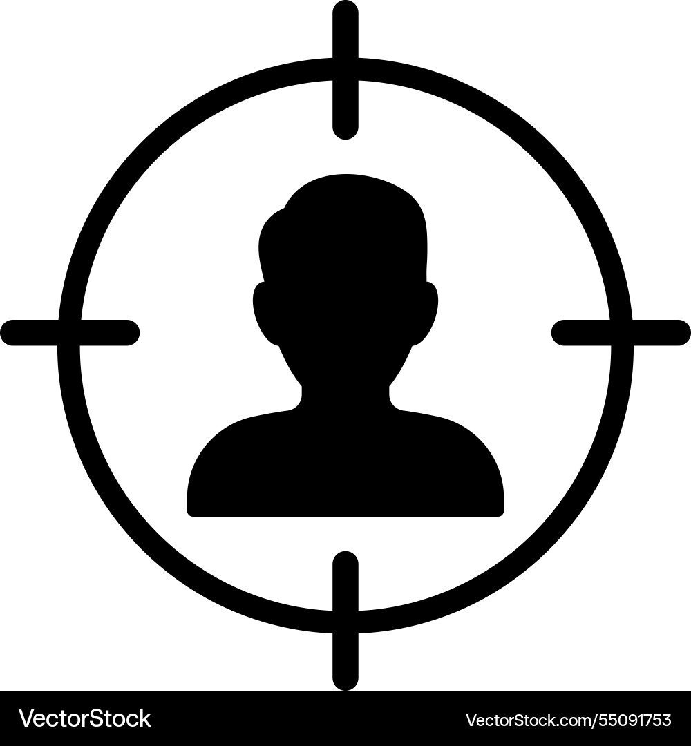 Targeted marketing icon in flat style Royalty Free Vector