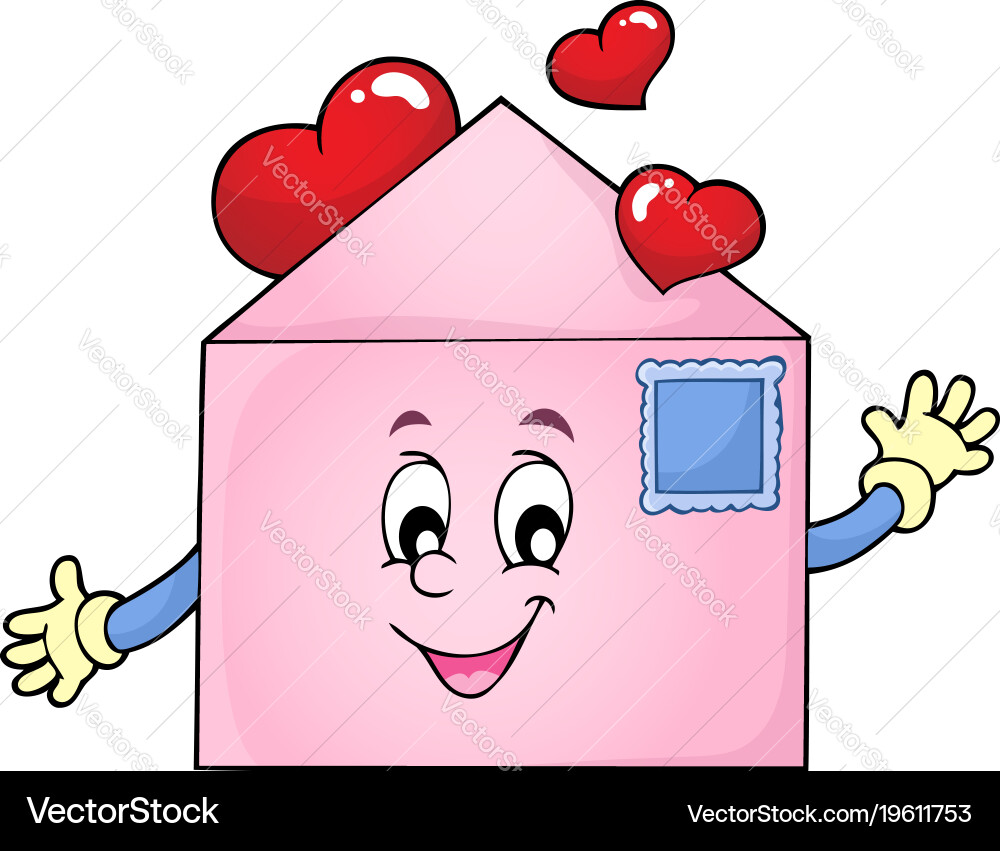 Valentine envelope theme image 1 Royalty Free Vector Image