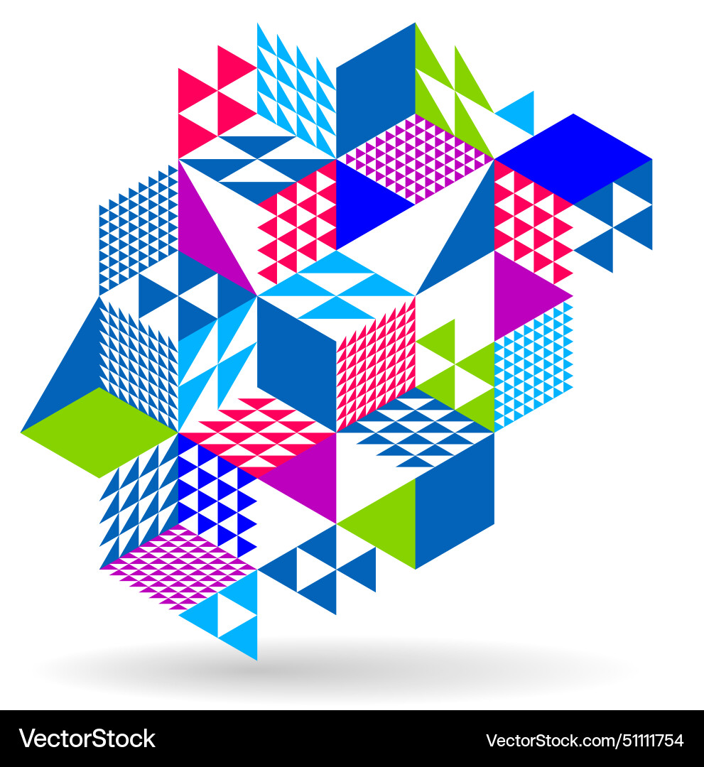 Abstract wallpaper with 3d isometric cubes blocks Vector Image