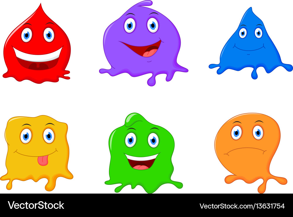 Cute liquid cartoon character Royalty Free Vector Image