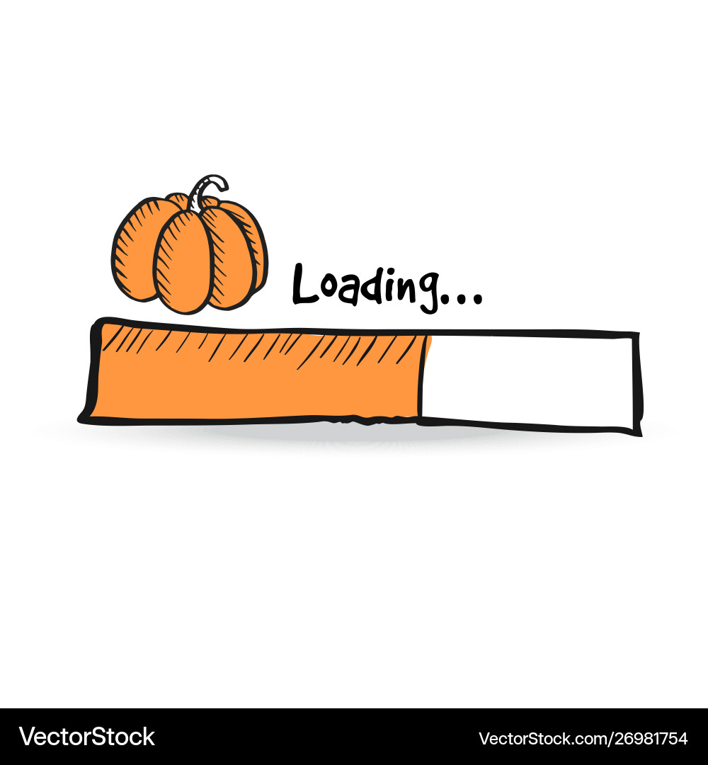 Loading bar with orange pumpkin squash autumn Vector Image