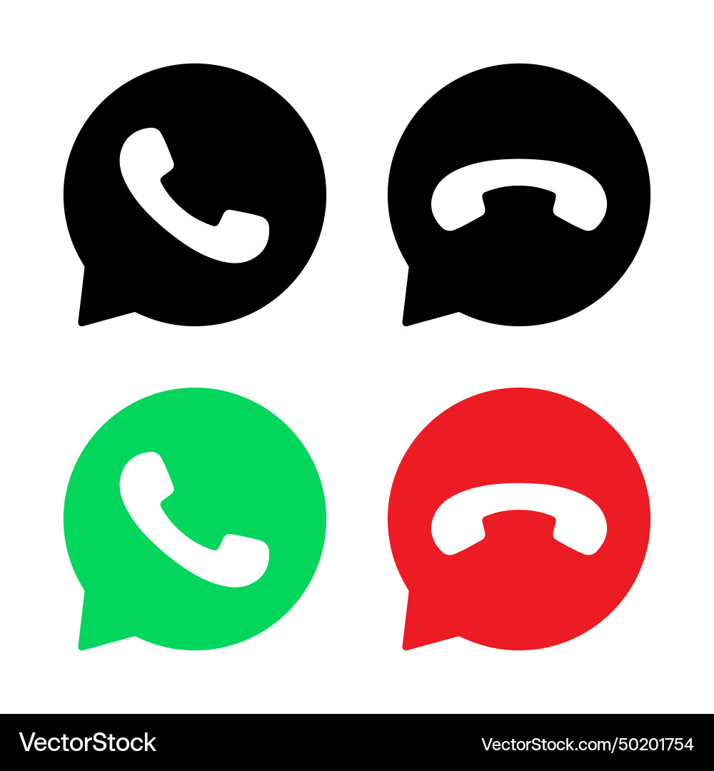 Phone call hung up handset in speech bubble icon Vector Image