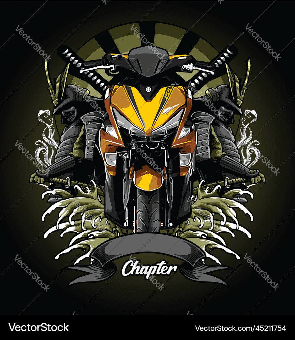 Samurai Electric Scooter Royalty Free Vector Image