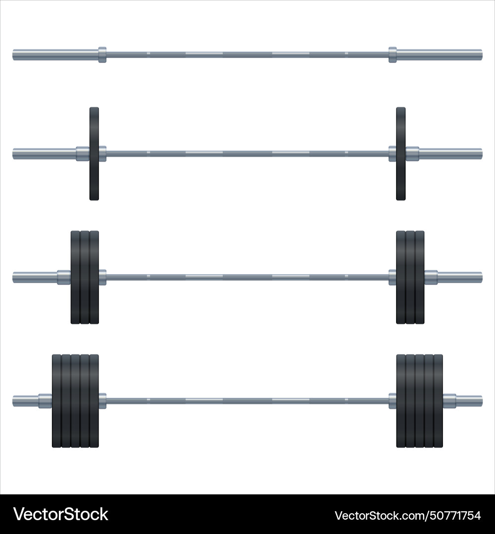 Set of barbells with different weights Royalty Free Vector