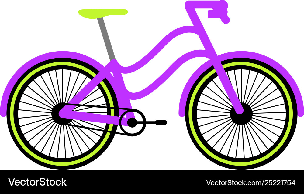Side view a colored bicycle Royalty Free Vector Image