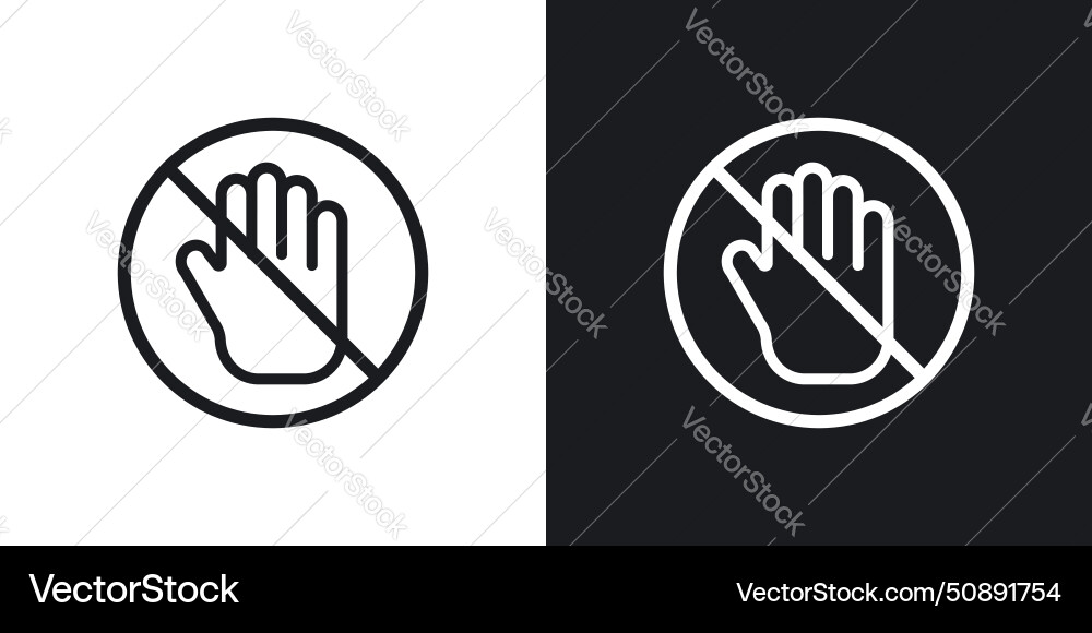 Stop sign icon set illegal entry and red ban Vector Image