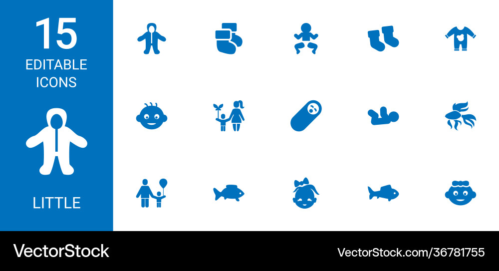 15 little icons Royalty Free Vector Image - VectorStock