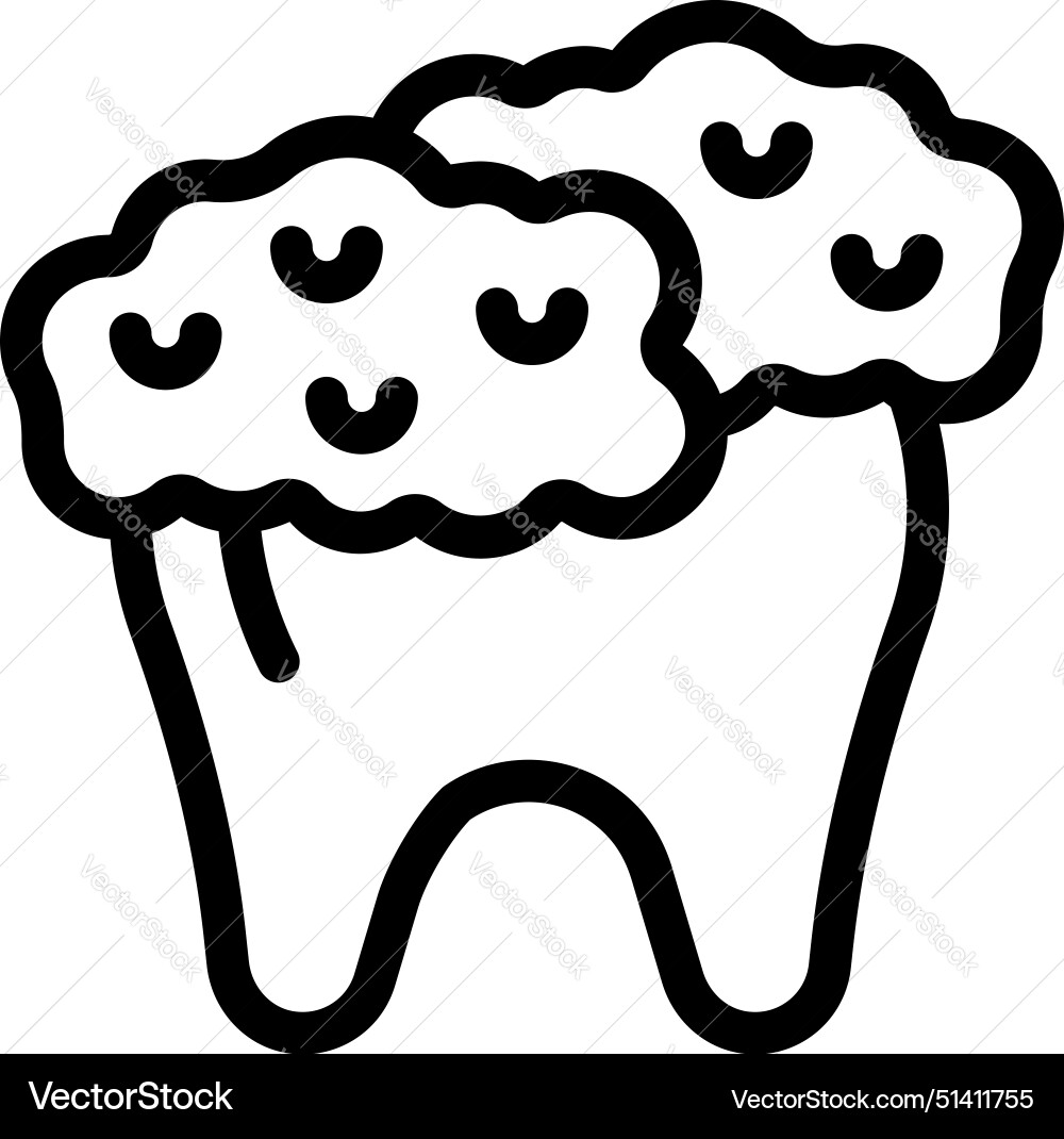 Cartoon tooth with cavities Royalty Free Vector Image