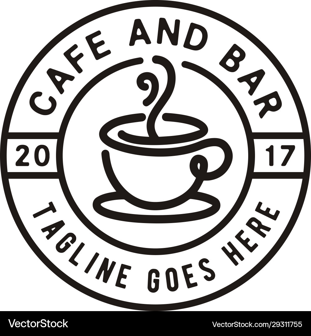 Coffee stamp cafe label emblem sticker Royalty Free Vector