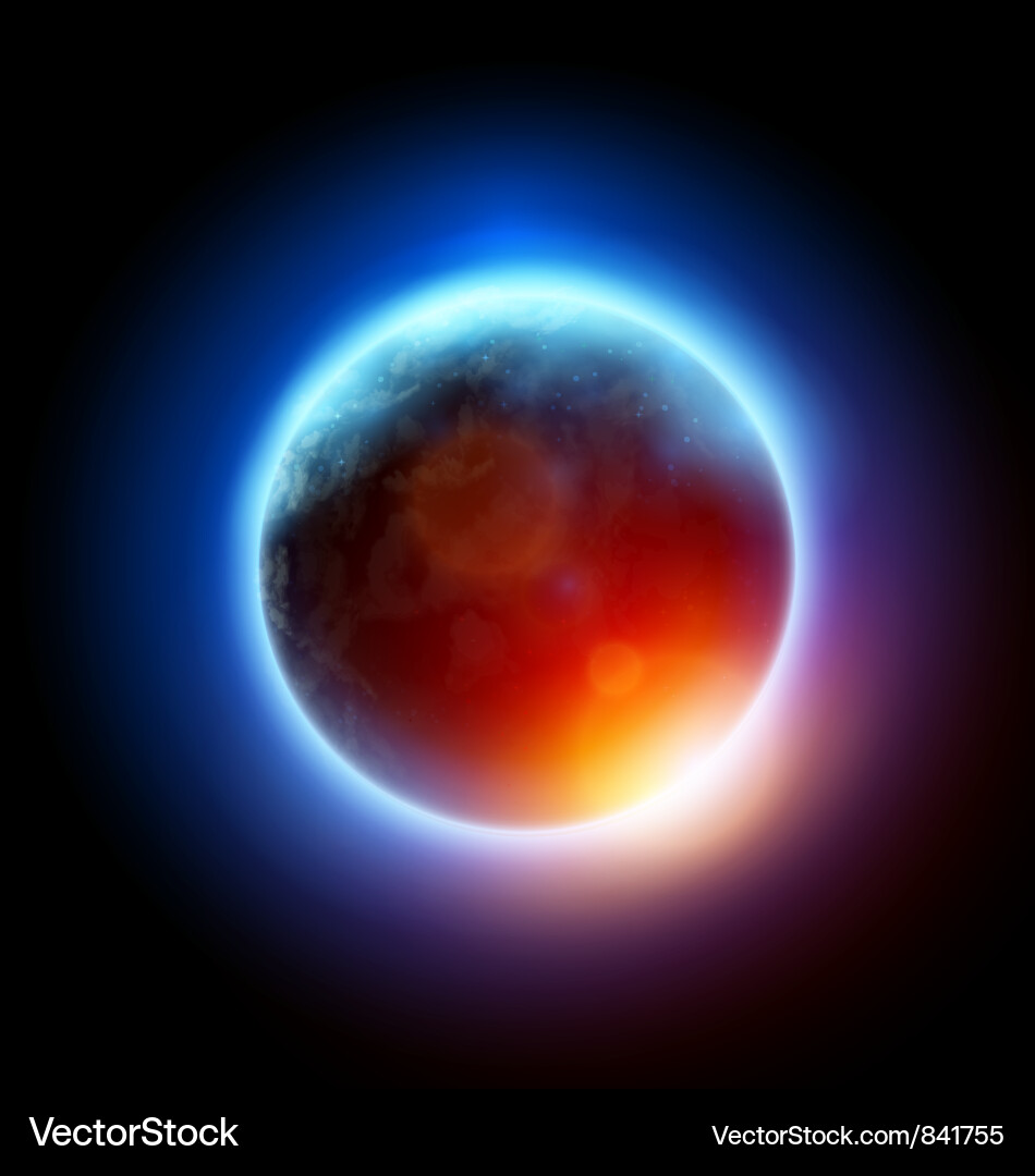 Cosmic Eclipse Planet Royalty Free Vector Image