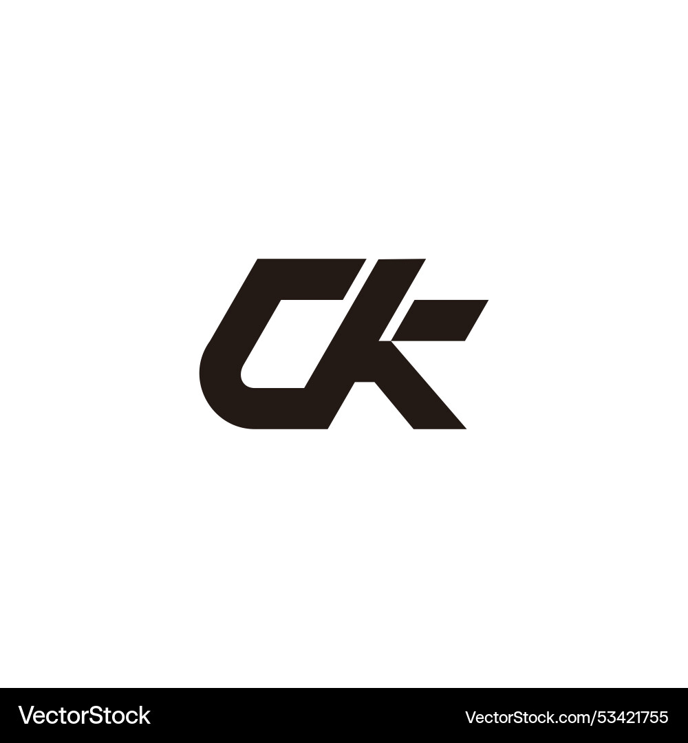 Letter ck flag ribbon symbol logo Royalty Free Vector Image