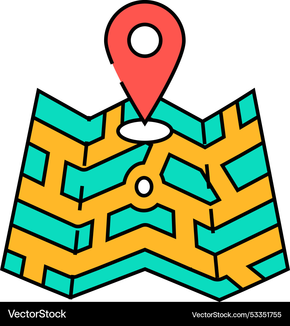 Map pointer gps icon color Royalty Free Vector Image