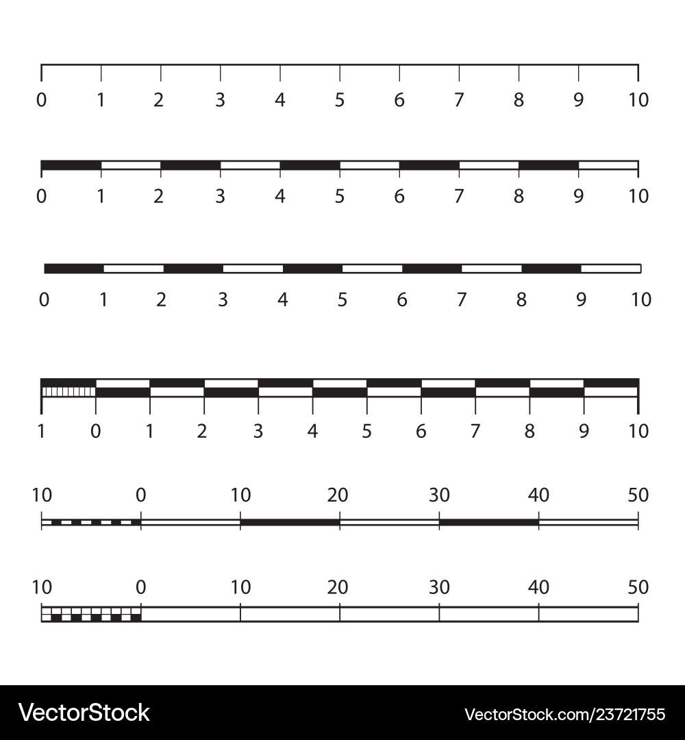 Map scales graphics for measuring distances Vector Image