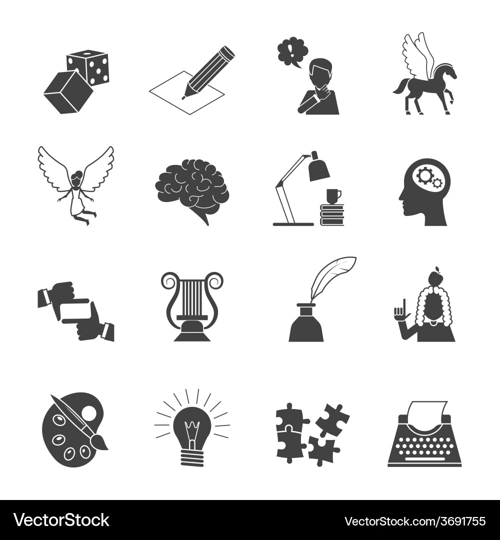Muse-Symbol-Set Lizenzfreies Vektorbild - VectorStock