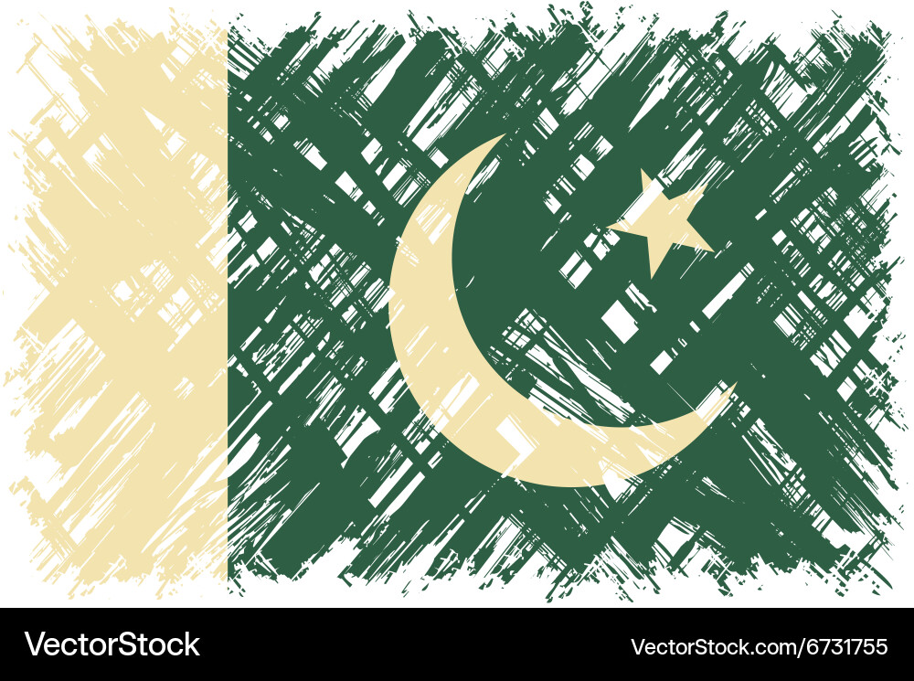 Pakistani grunge flag Royalty Free Vector Image