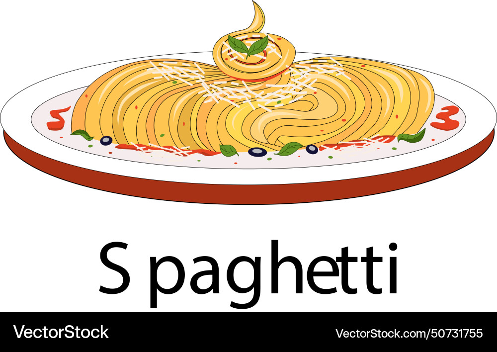 Pasta spaghetti food Royalty Free Vector Image