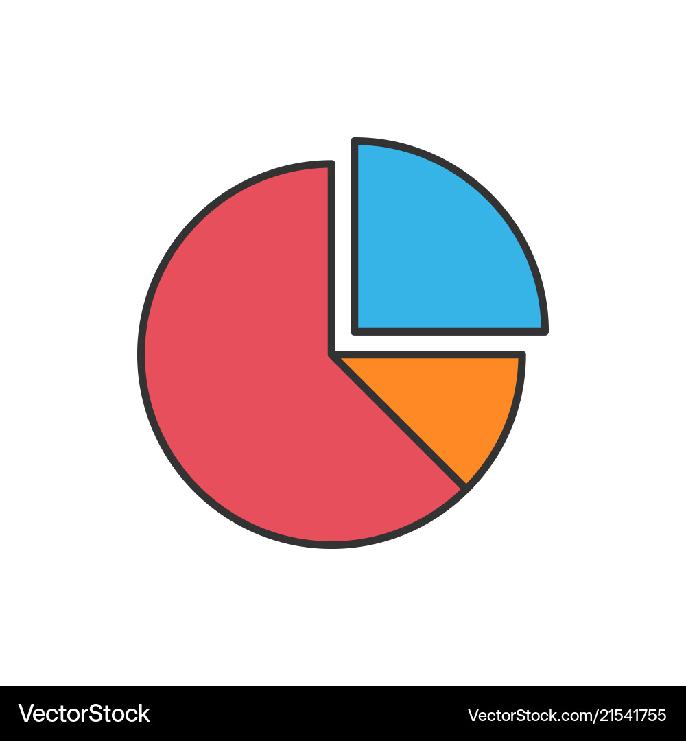 Pie Chart Icon - Flat Style Royalty Free Vector Image