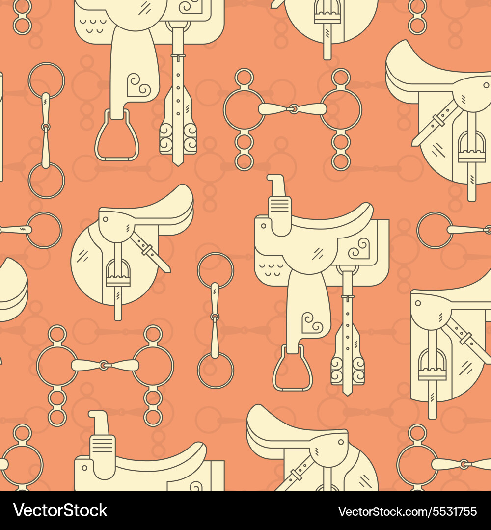 Saddles and bits pattern Royalty Free Vector Image