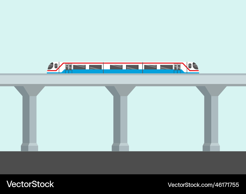 Sky Zug mit Bahn Lizenzfreies Vektorbild - VectorStock